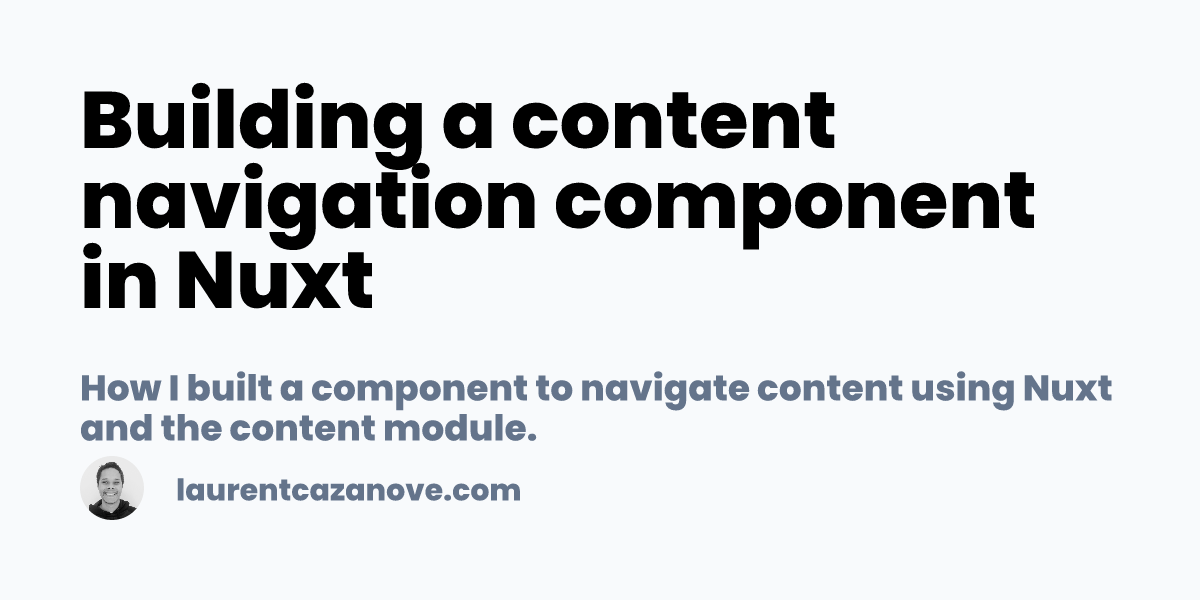 Building a content navigation component in Nuxt
